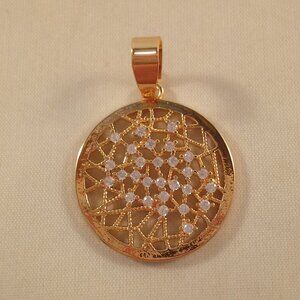 Jewelry | 18k Yellow Gold Filled Carved Web Diamond Zircon Necklace ...